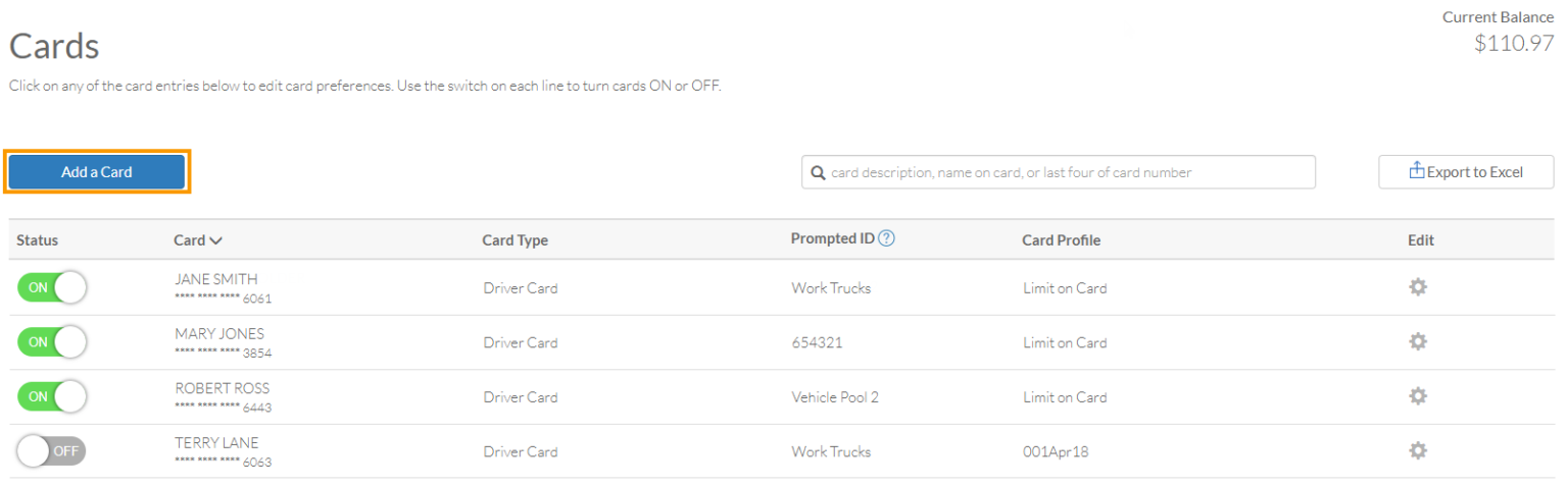 Add and Edit a Card – Card Management Online Help Center