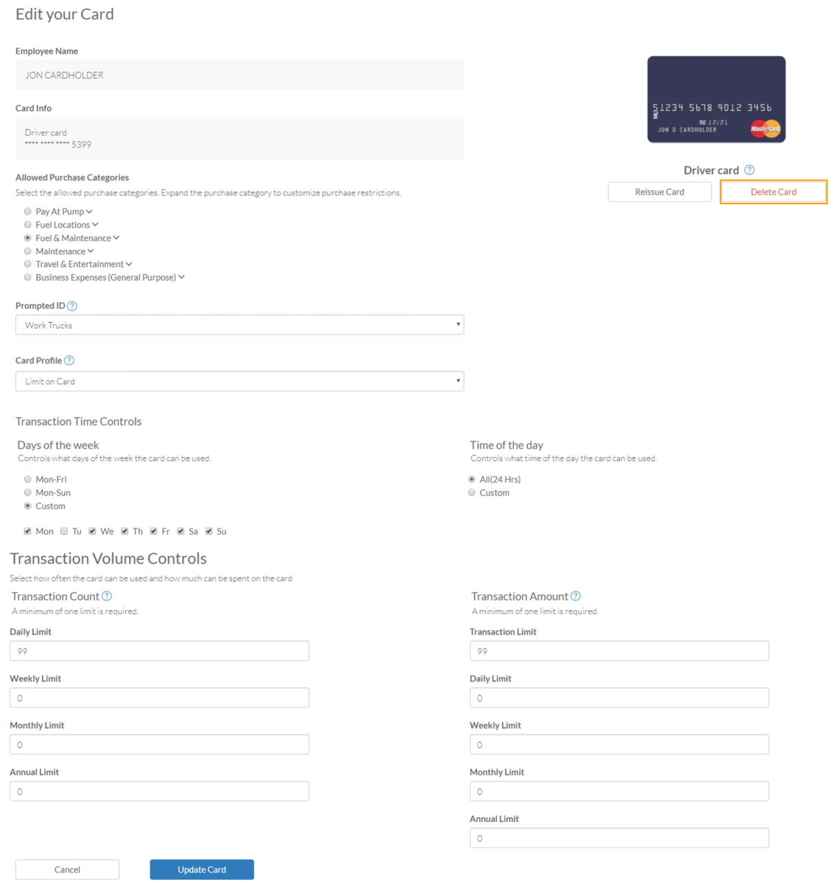 Block and Reissue a Card – Card Management Online Help Center