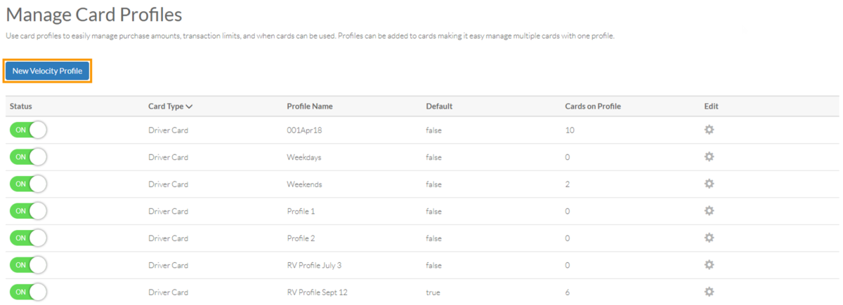 Add or Edit Card Profiles – Card Management Online Help Center