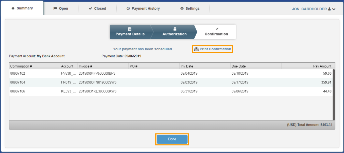 Pay Your Bill – Card Management Online Help Center