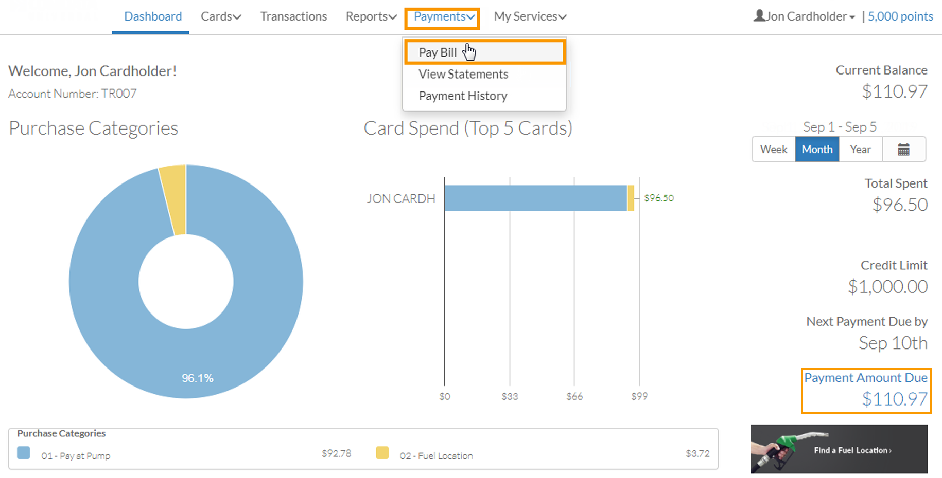 Pay Your Bill – Card Management Online Help Center